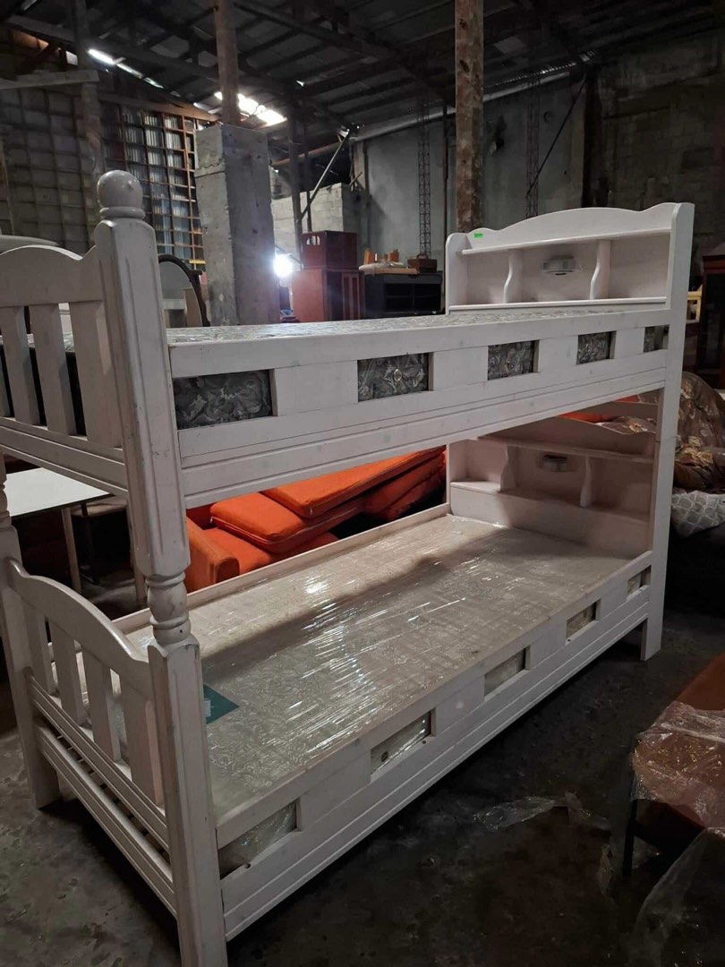 Solid wood double deck bed matress included, Furniture & Home Living ...