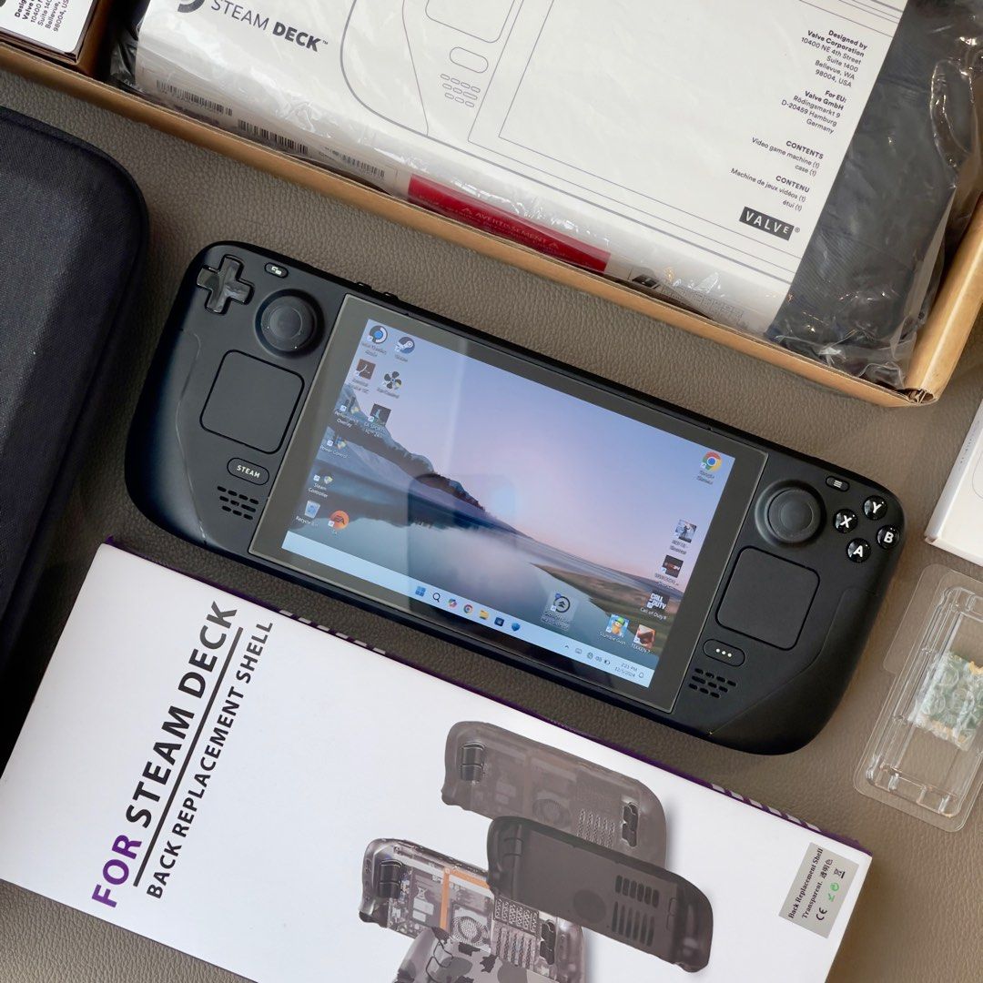 Steamdeck LCD 512GB *Windows (Transparent Backcase + Gulikit Joystick ...