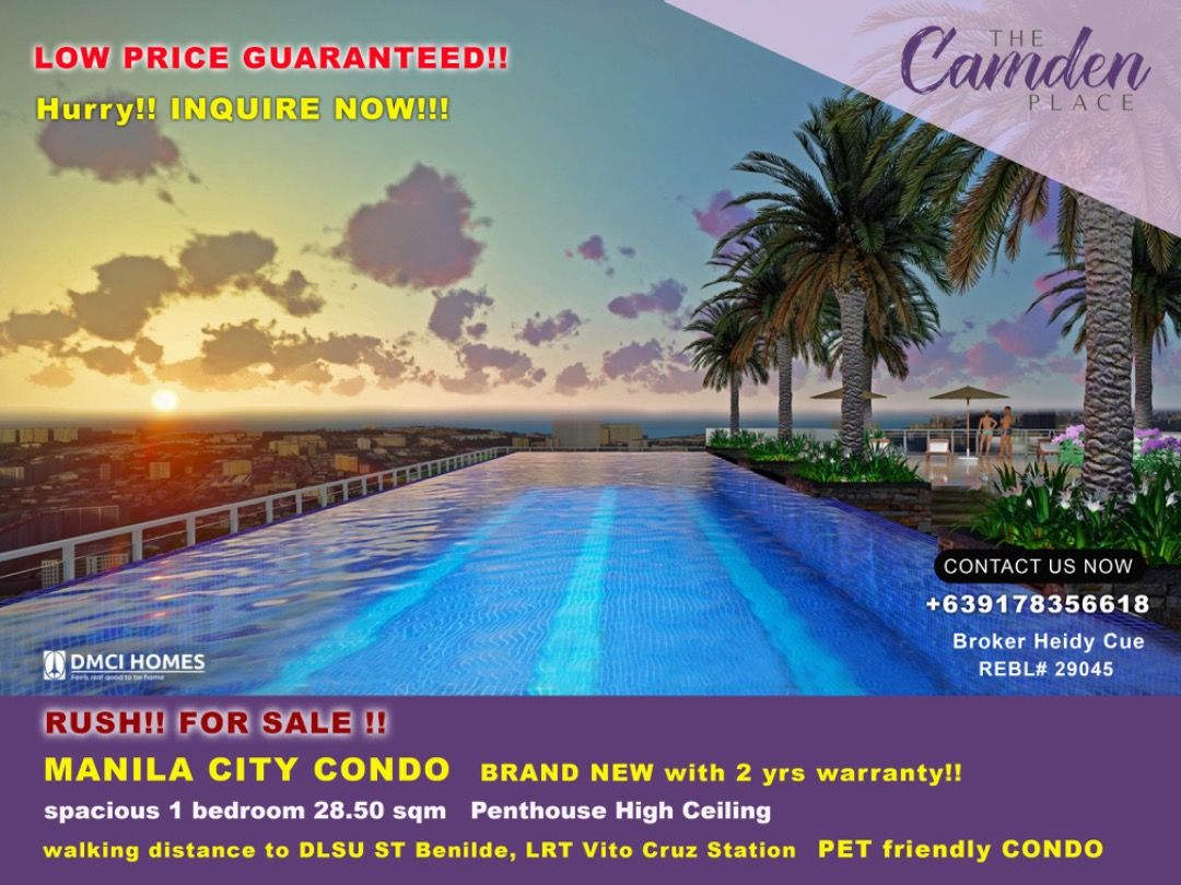 The Camden Place condo in Manila 1br for sale nr DLSU St benilde LRT ...