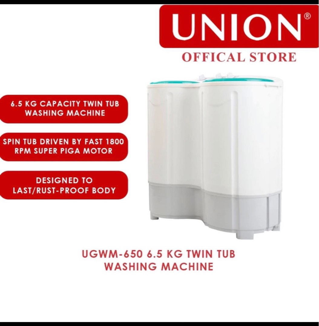 Union 6.5kg Twin Tub Washing Machine, TV & Home Appliances, Washing ...