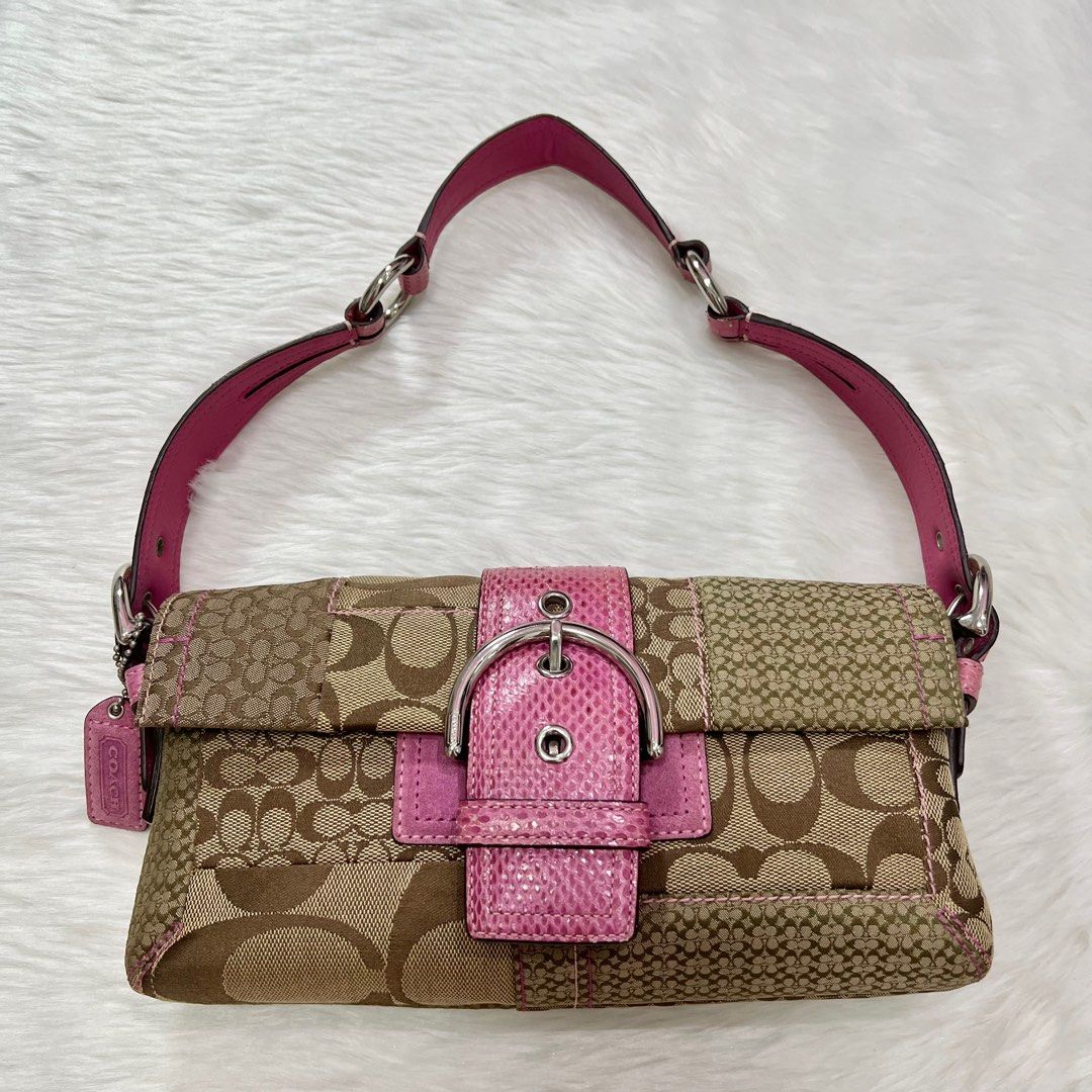 Vintage Coach Rare Pink Snake Small Soho Bagutte, Luxury, Bags ...