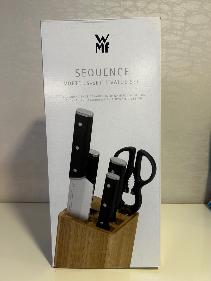 WMF Sequence 6-piece Knife and block set, Furniture & Home Living ...