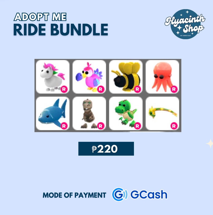 8 PCS Ride Bundle in Adopt Me (Unicorn, Shark, Dodo, etc.), Hobbies ...