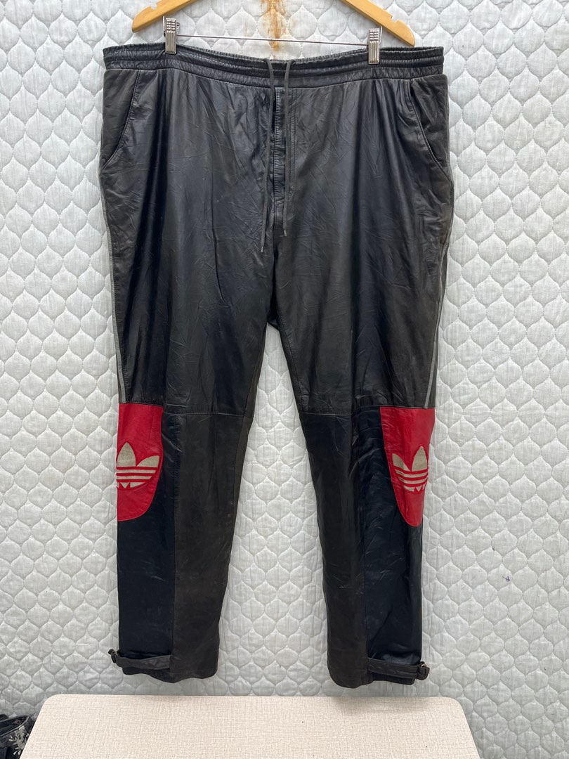 A(72). VTG ADIDAS RUN DMC LEATHER PANTS, Men's Fashion, Bottoms ...