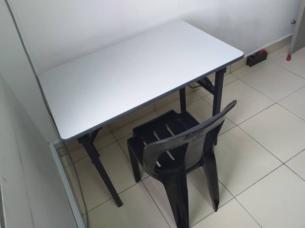Banquet/Study Table 3V + Free Chair, Furniture & Home Living, Furniture ...