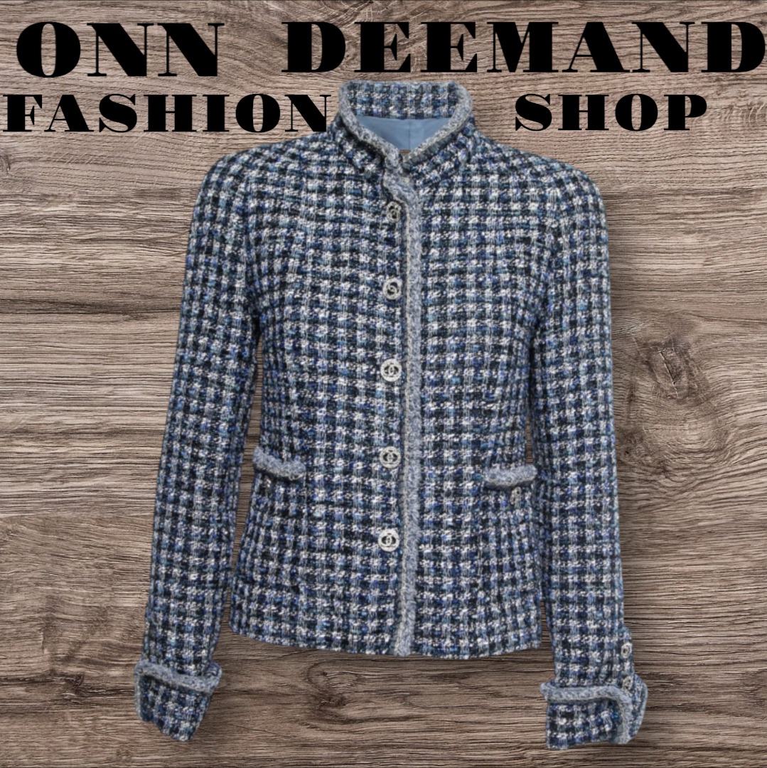 channel blue tweed jacket, Women's Fashion, Coats, Jackets and ...