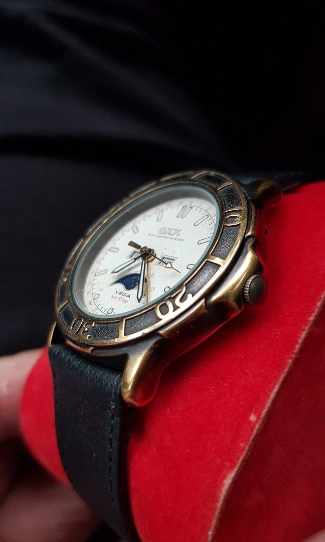 Citizen vega Oxy triple calendar moonphase vintage not seiko omega longines, Fesyen Pria, Jam ...