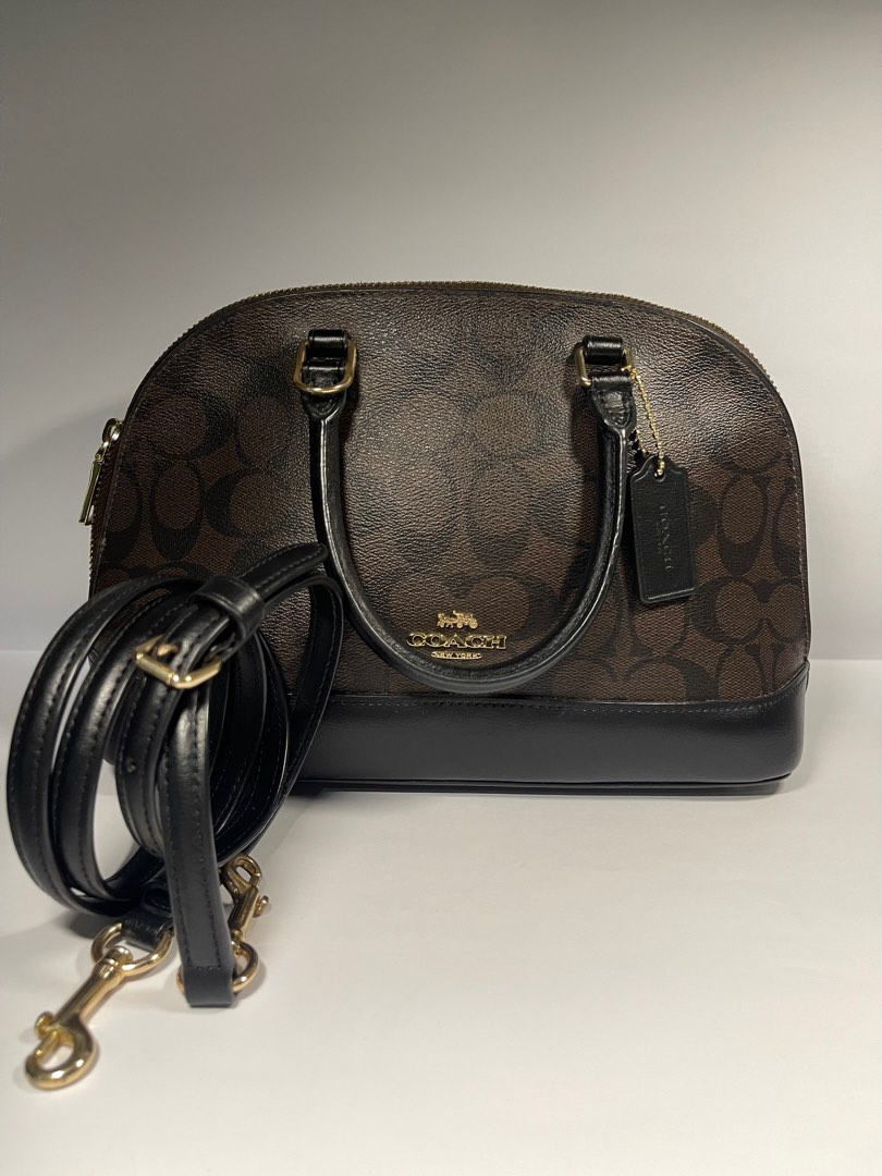 Coach Mini Sierra Satchel F27583 Brown Black, Women's Fashion, Bags ...