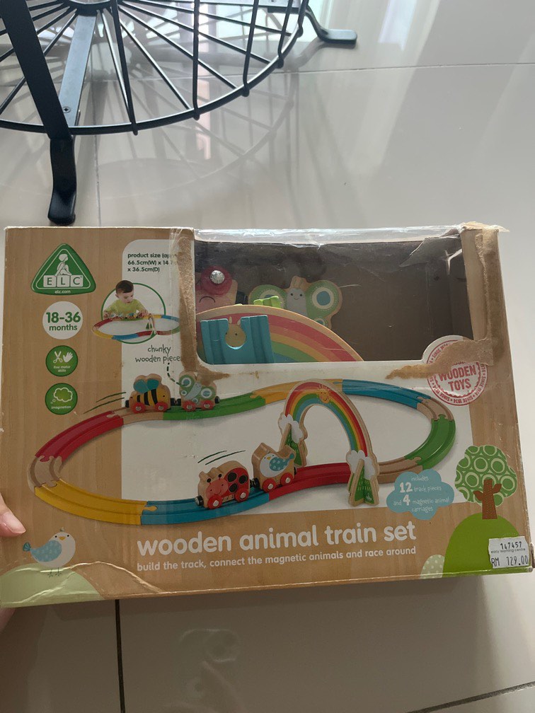 Elc wooden animal train set (18-36months), Hobbies & Toys, Toys & Games ...