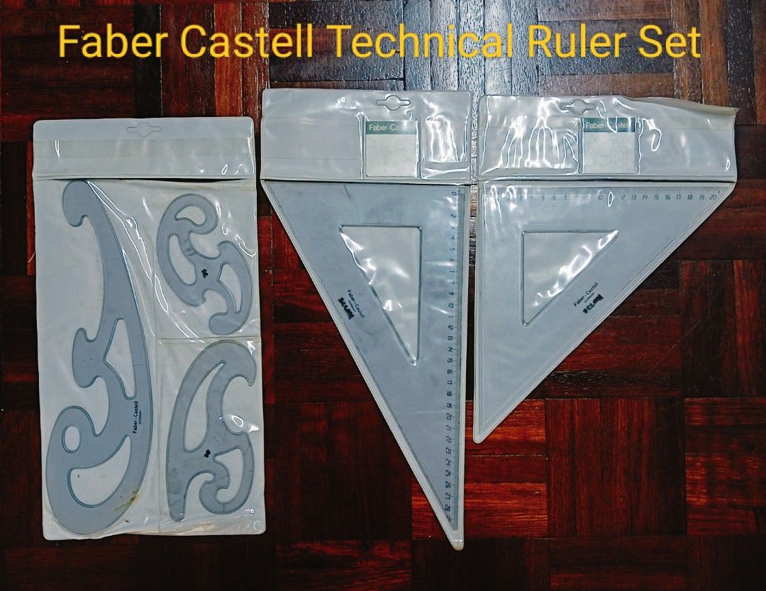 French Curve and Triangular Ruler Set Faber Castell Vintage Set ...
