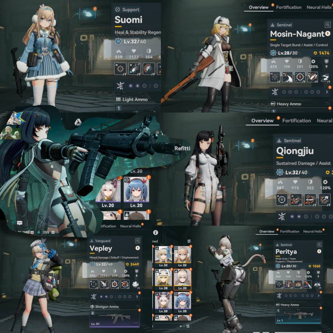 GFL2 Level 33 - Suomi, Qiongjiu, Mosin-Nagant, Peritya, Vepley | Girls ...