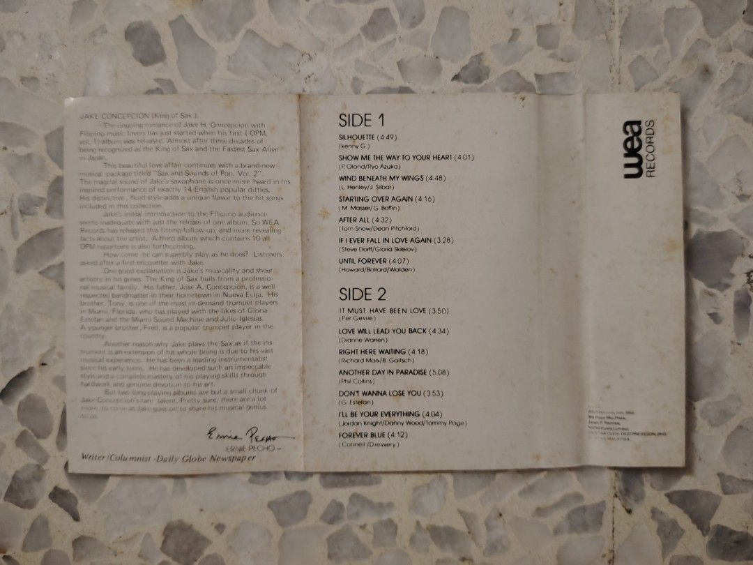 Jake Concepcion (King of Sax) Sax and Sounds of Pop Vol. 2 (1990) Music ...
