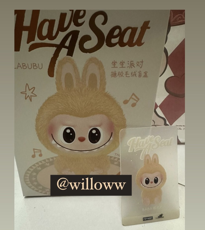 Labubu V2 - Have a seat BABA, Hobbies & Toys, Toys & Games on Carousell