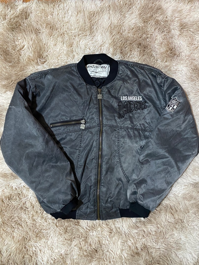 Los Angeles Raiders Champion Sportline Nutmeg Bomber Varsity jAcket ...