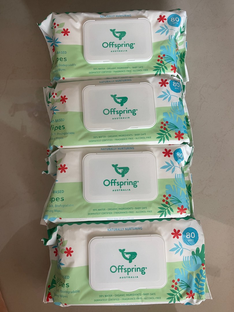 Offspring Biodegradable Plant-Based Baby Wipes 80, Babies & Kids ...
