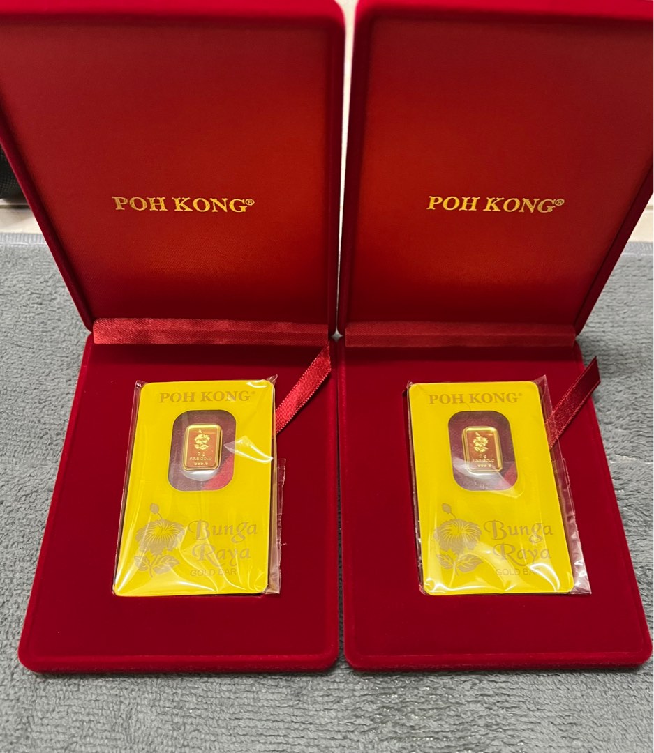 Poh Kong 999.9 Bunga Raya Gold Bar (2g), Women's Fashion, Jewelry ...