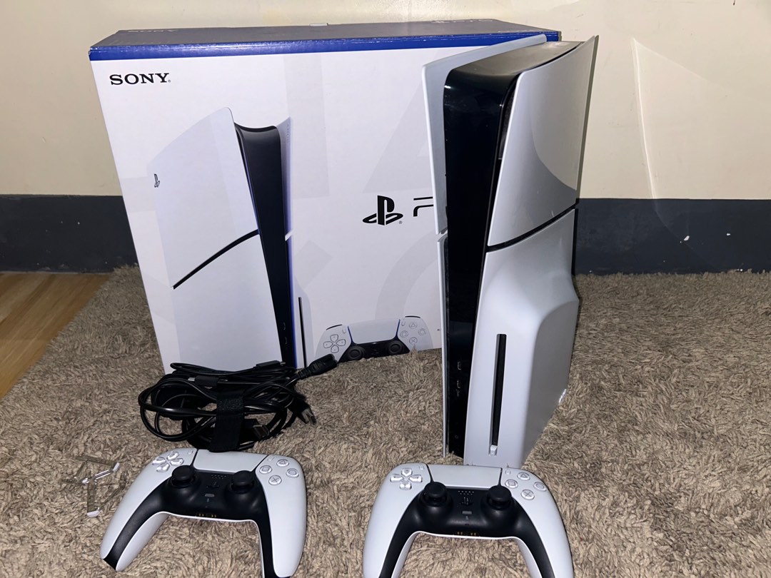 PS5 Slim with 2 controller with Complete Accessories, Box, Receipt and ...