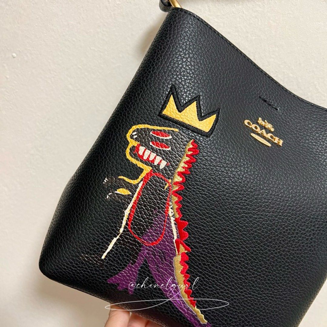 Real Shot Coach Dino Town Bucket Bag Black 21cm T-Rex, Women's Fashion ...