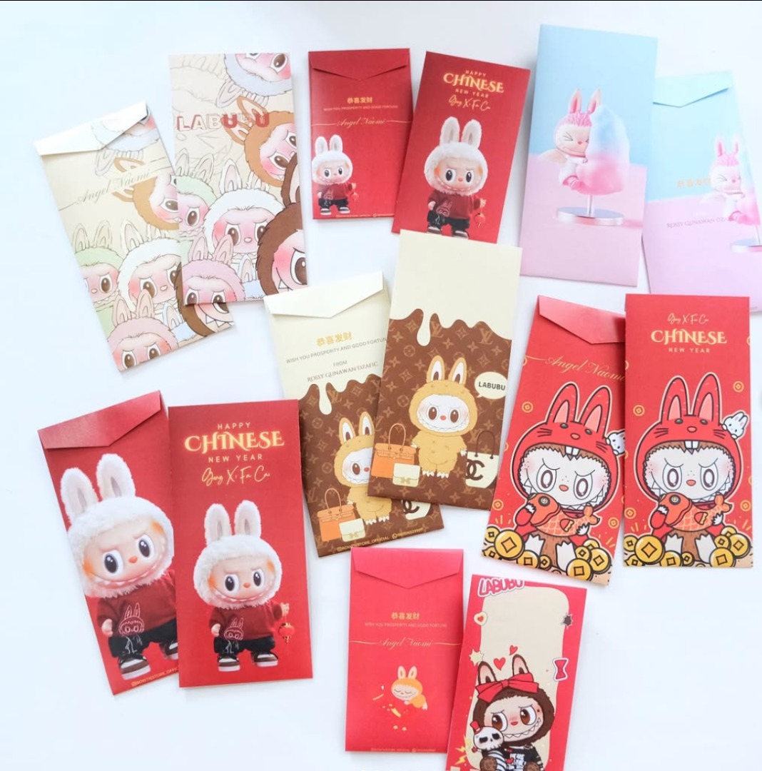 RED PACKET LABUBU RED WALLET RED ENVELOPE MONEY POUCH MONEY PACKET ...