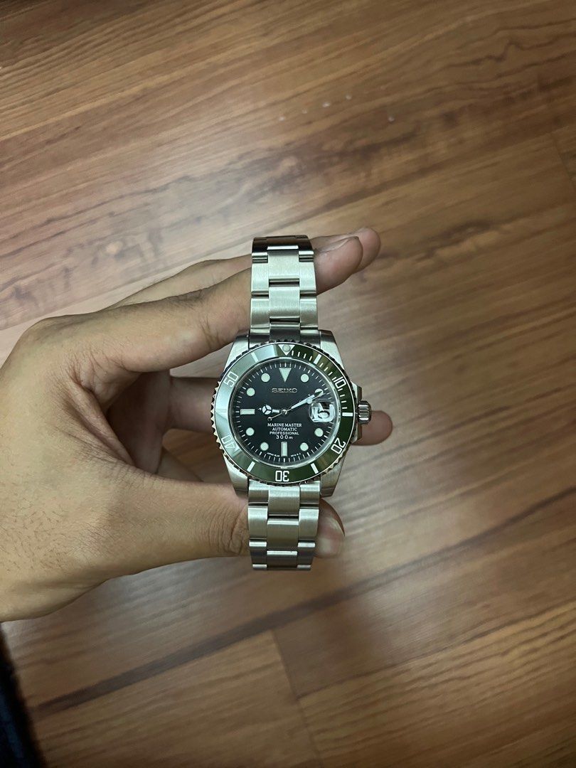 Seiko Mod Rolex Submariner Date, Men's Fashion, Watches & Accessories ...
