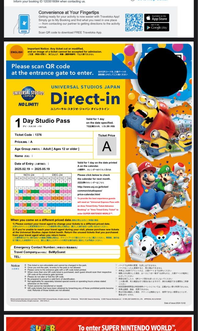 USJ Universal Studio Japan Ticket (2 Adults), Tickets & Vouchers ...