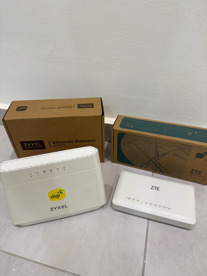 ZYXEL & ZTE fibre inter modem & WIFI router, Computers & Tech, Parts ...