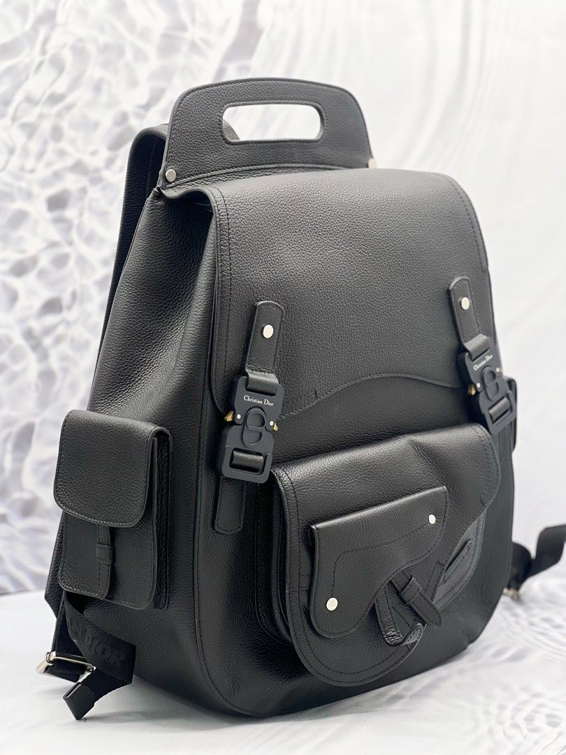 2020 CHRISTIAN DIOR MAXI GALLOP BACKPACK IN BLACK GRAINED CALFSKIN ...