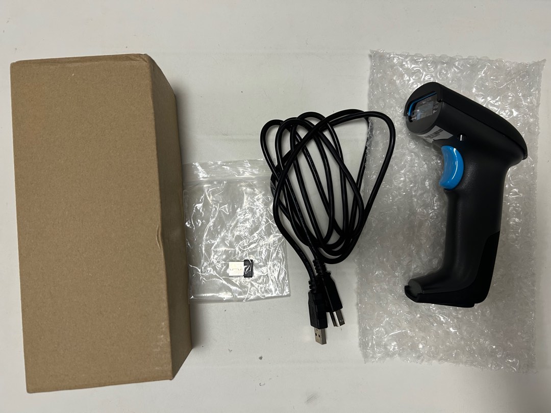 只用過一次 99成新 藍芽Barcode Scanner 包usb線、接收器、說明書，原裝盒 馳騰掃描槍 Chiteng CT952WB 可掃 ...