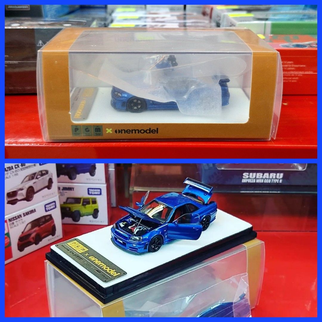 全新 PGM X ONE MODEL 1/64 NISSAN SKYLINE GTR NISMO R34 Z TUNE METALLIC ...