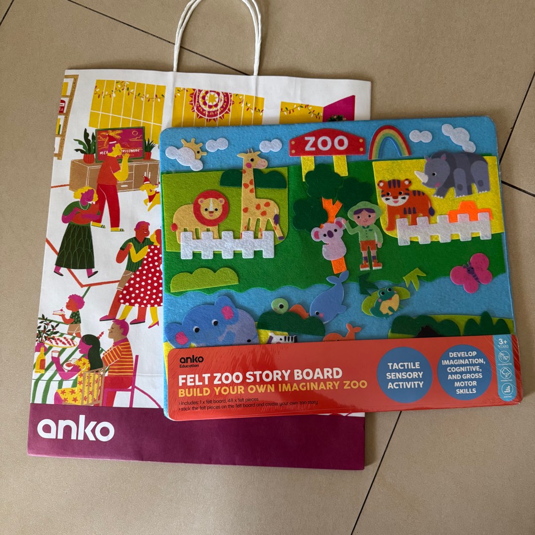 Anko Felt Zoo Story Board, Hobbies & Toys, Toys & Games on Carousell