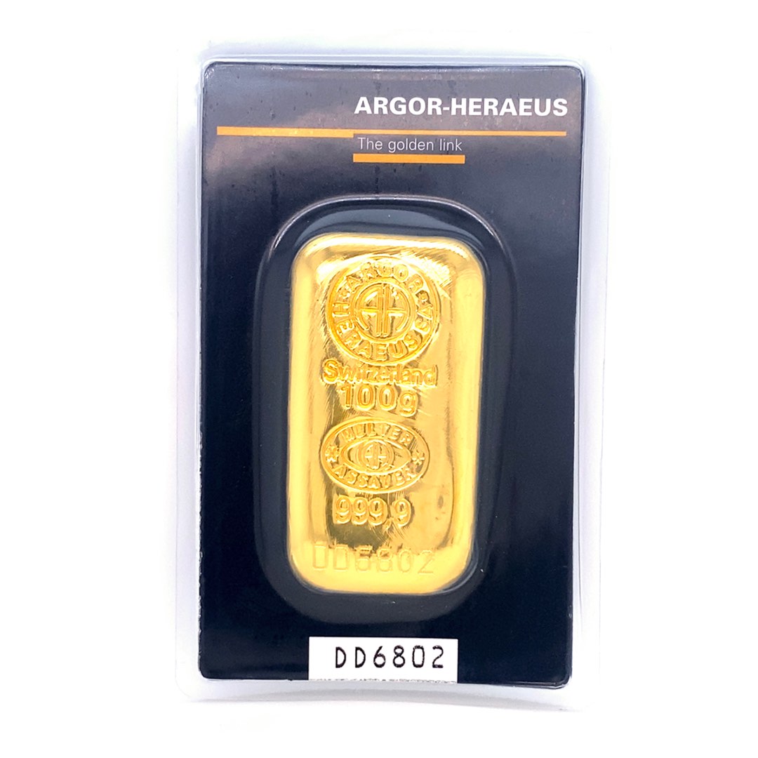 Argor Heraeus Cast Gold Bar 100 grams, Hobbies & Toys, Memorabilia ...