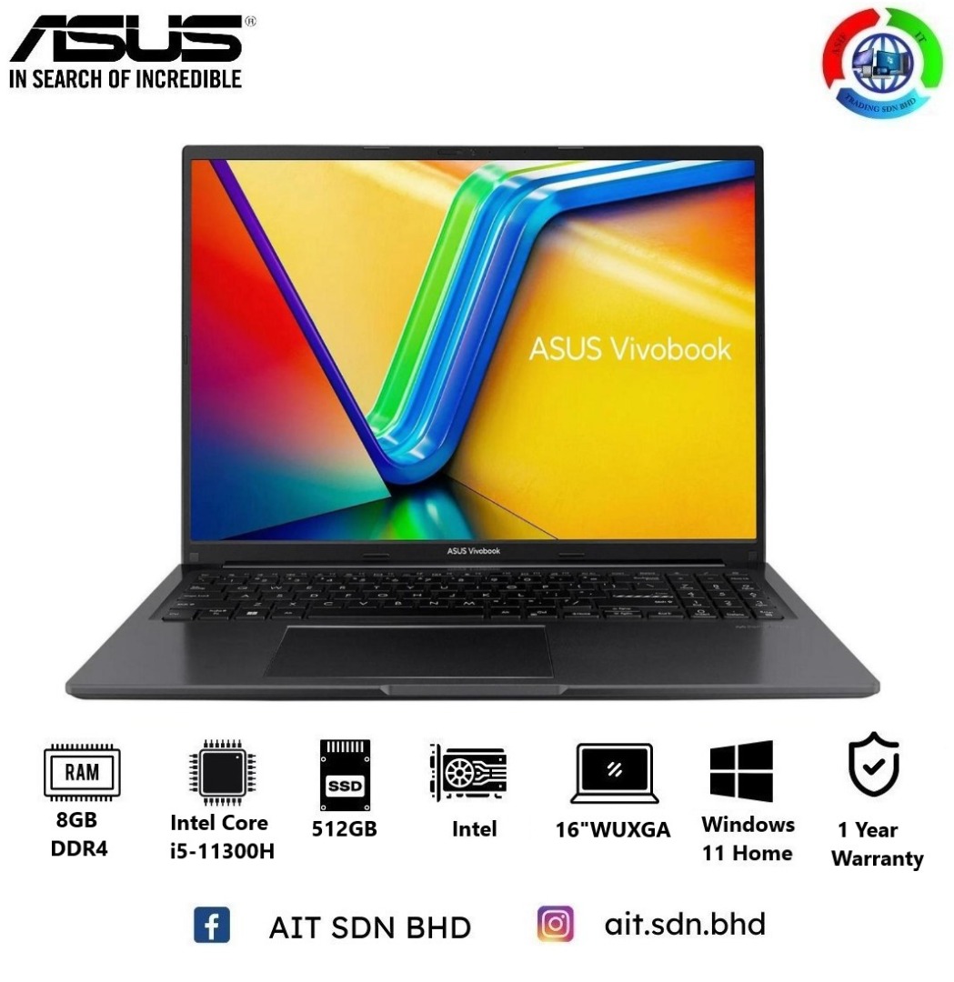 ASUS Vivobook 16 X1605PA-TS51-CB 16"WUXGA Laptop Intel Core i5-11300H ...