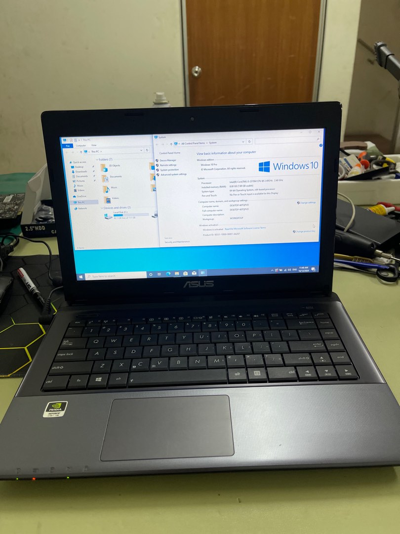 Asus x45d 14inch . Processor i3 gen2 8gb ram 120gb ssd . Laptop murah ...