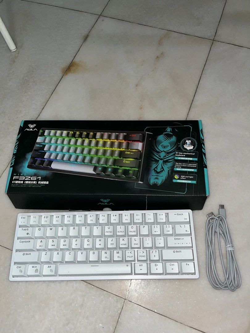 AULA 61 Keys Hot-swappable RGB Backlit Mechanical Keyboard Red switch ...
