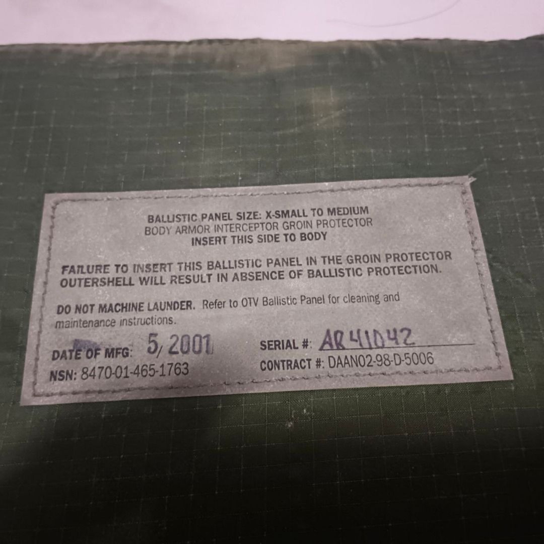 Ballistic Panels KEVLAR, US ARMY ISSUE, LEVEL 3A (read desc for sizes ...