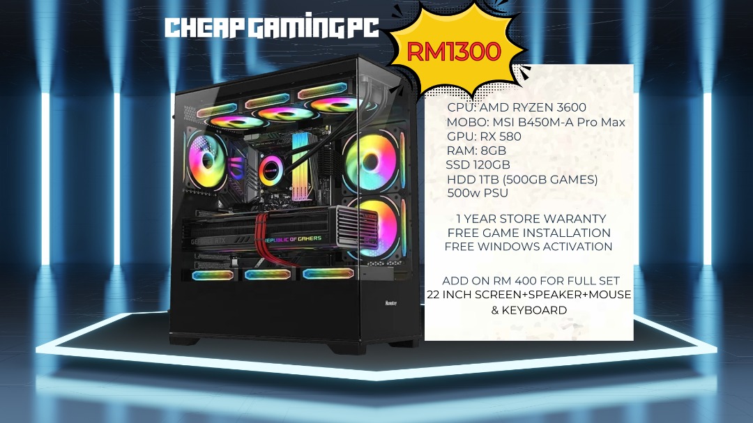 Budget Gaming PC starting from RM 1300, Computers & Tech, Desktops on ...