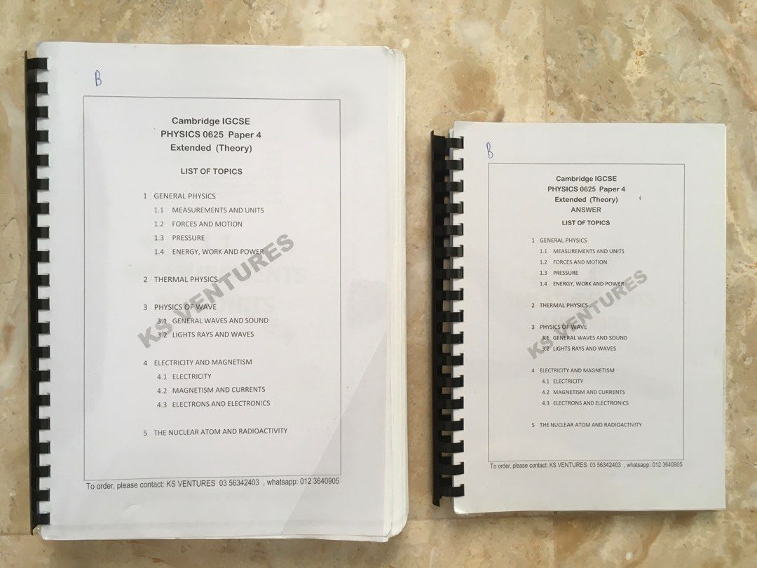Cambridge IGCSE Physics 0625 Paper 4 Extended - Topical Past Year ...