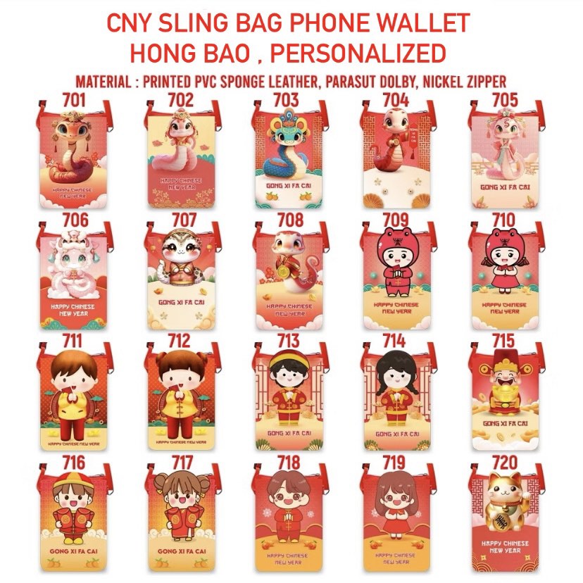 RED PACKET CNY SLING PHONE WALLET BAG HONG BAO CHINESE NEW YEAR OF ...