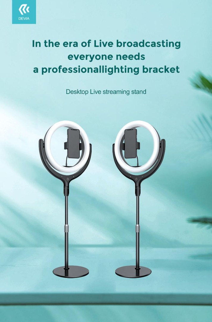 DEVIA Desktop Live Streaming Stand With Led Ring Light (12*1.7M) Black ...