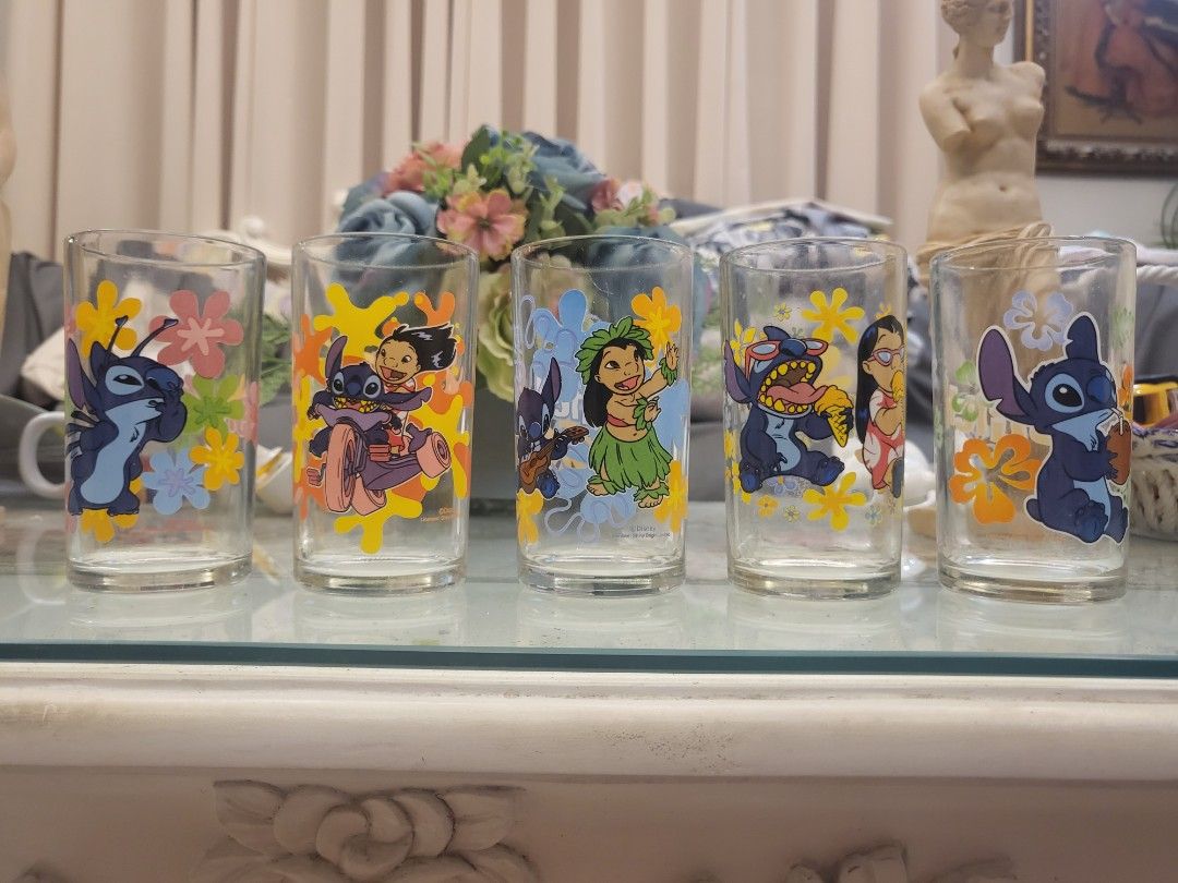 Disney Lilo & Stitch Glass Set, Furniture & Home Living, Kitchenware ...