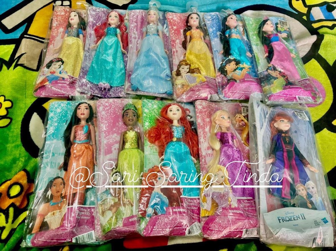 Disney Princess Royal Shimmer Doll Collection Set of 11 soft packaging ...