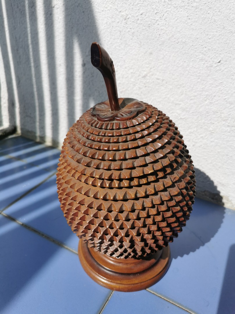 Durian-Shaped Vase (made of wood), Furniture & Home Living, Home Decor ...