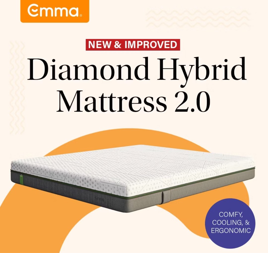 Emma Diamond Hybrid V2 Mattress | Queen and King, Furniture & Home ...