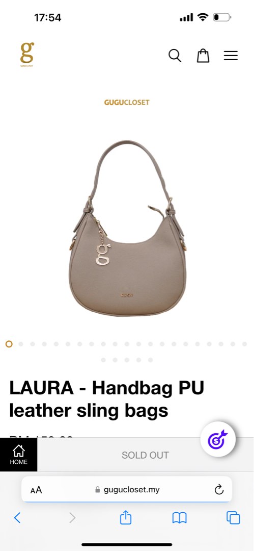 Gugu closet - laura (grey), Women's Fashion, Bags & Wallets, Cross-body Bags on Carousell