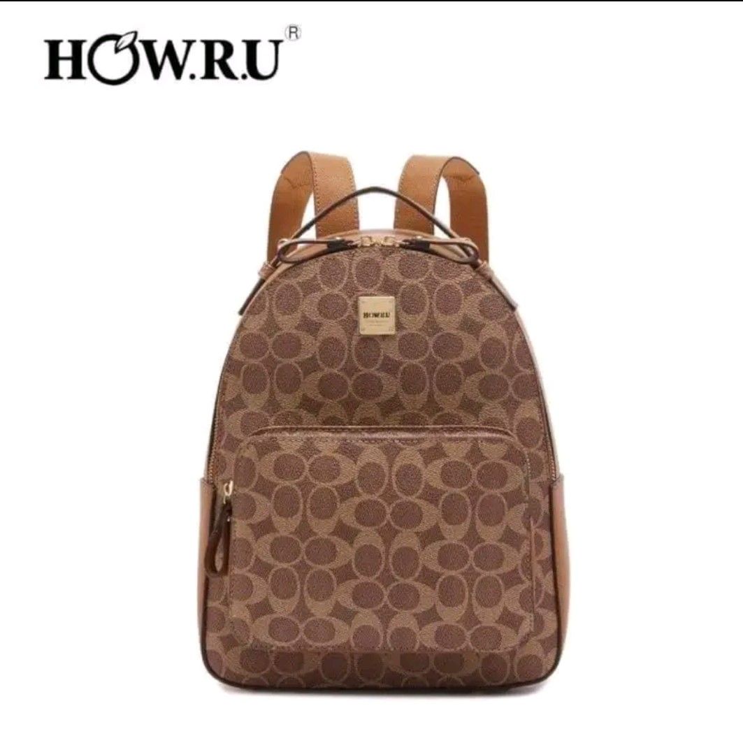 How.R.U Brown Leather Backpack, Luxury, Bags & Wallets on Carousell