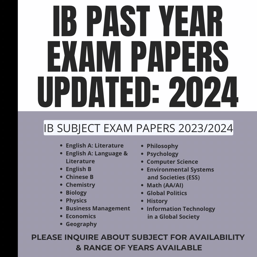 IB PAST YEAR PAPERS HL SL | INTERNATIONAL BACCALAUREATE PAST YEAR EXAM ...