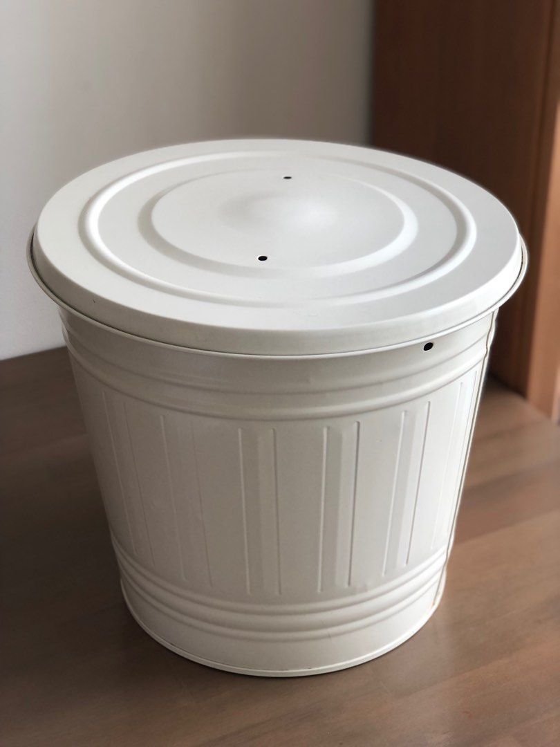IKEA KNODD White Bin with Lid, Furniture & Home Living, Cleaning ...
