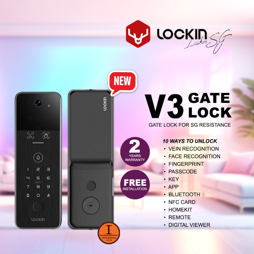 Lockin V3 , HDB GATE LOCK, BTO GATE LOCK, GATE DIGITAL LOCK, Furniture ...