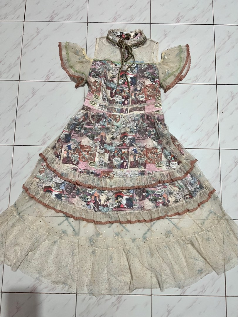 LuLualways Comic Maxi Dress, Women's Fashion, Dresses & Sets, Dresses ...