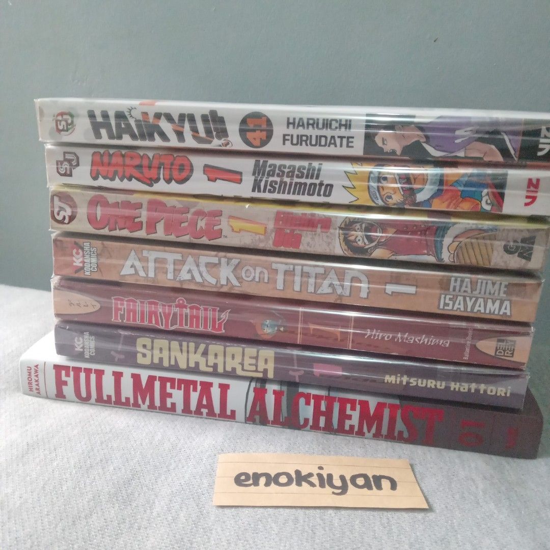 Manga One Piece Gold Foil Naruto Attack on Titan Fairy Tail Haikyuu ...